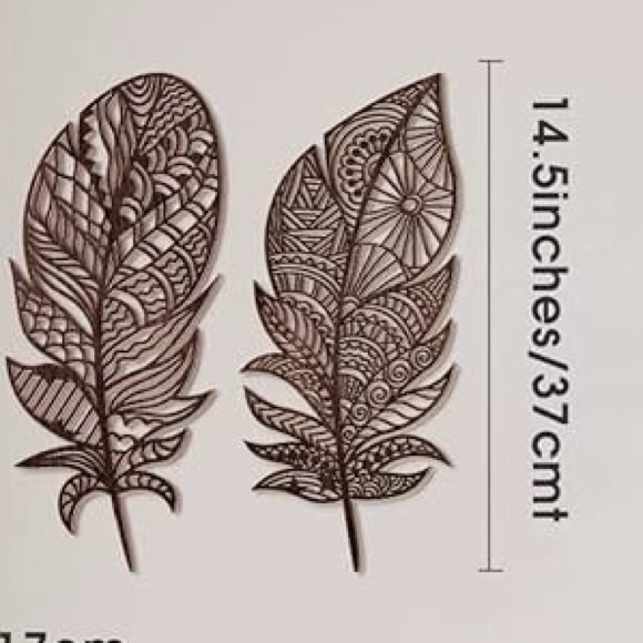 Source Unknown | Wall Decor | Intricate Feather Wooden Wall Decor ...